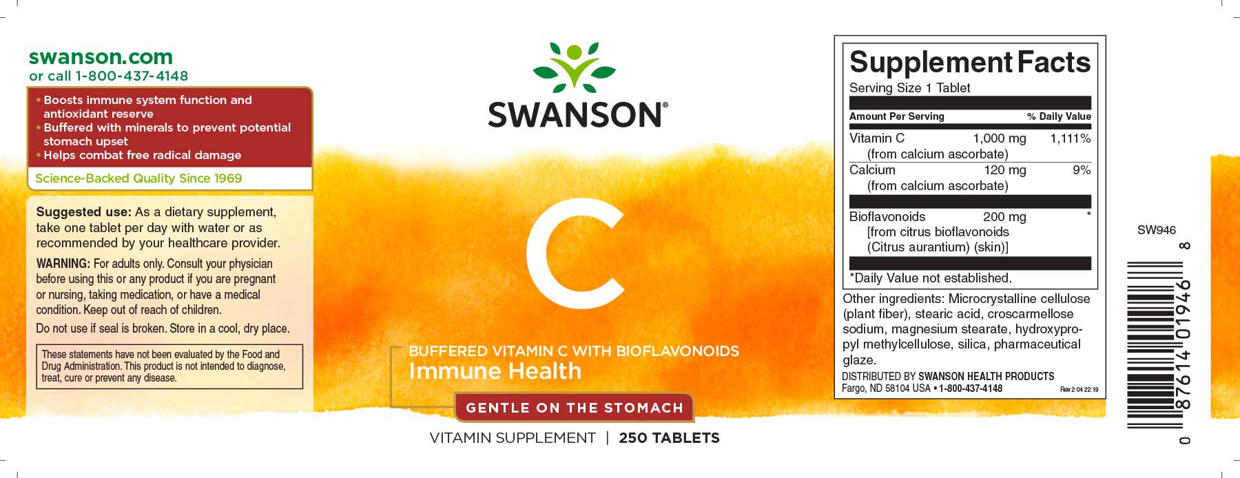 Buffered Vitamin C with Bioflavonoids | Swanson Health Products Europe